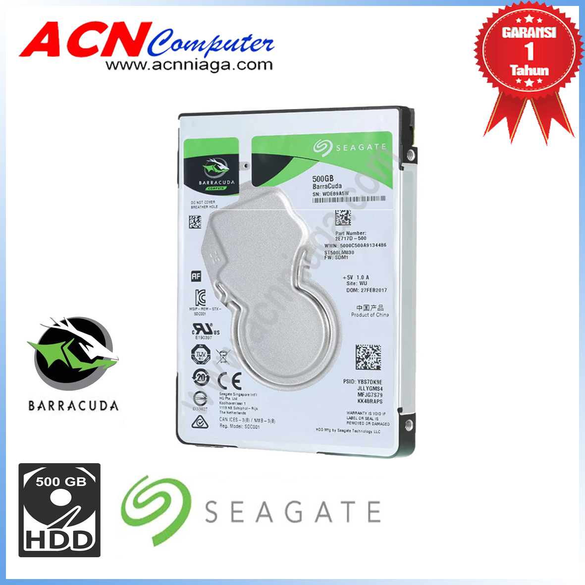 Hardisk Laptop Seagate 500GB Garansi 1 Tahun – ACN NIAGA